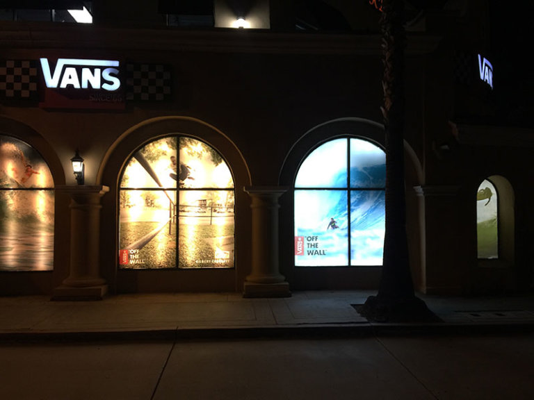 LED Lighting Retrofit Visually Improved Vans Window Display