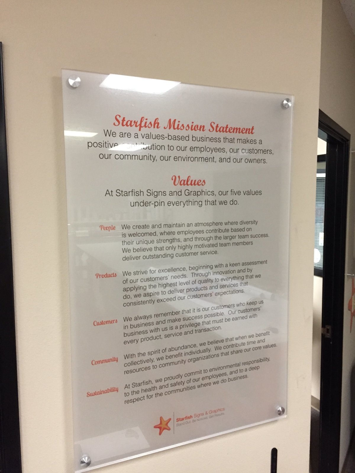 Motivational Offices Signs - Starfish Signs
